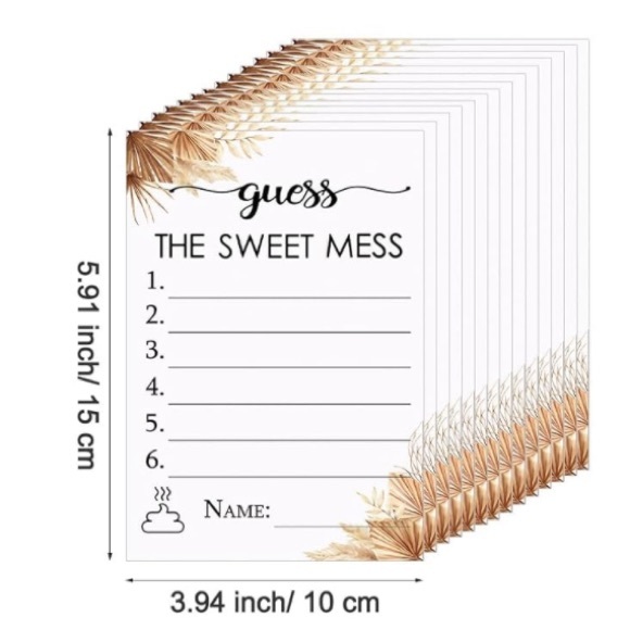 Party Supplies | New Guess The Sweet Mess Baby Shower Game | Poshmark